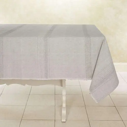 SUSTAINABLE THREADS Ecoloom Handwoven Cotton Tablecloth - Sea Salt - 90" X 60"